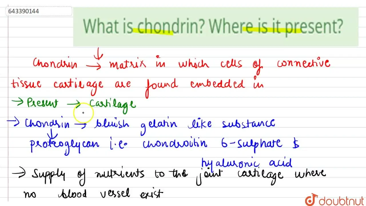 What is chondrin? Where is it present?