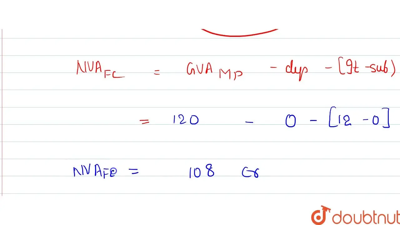 Calculate net value added at factor cost from following data