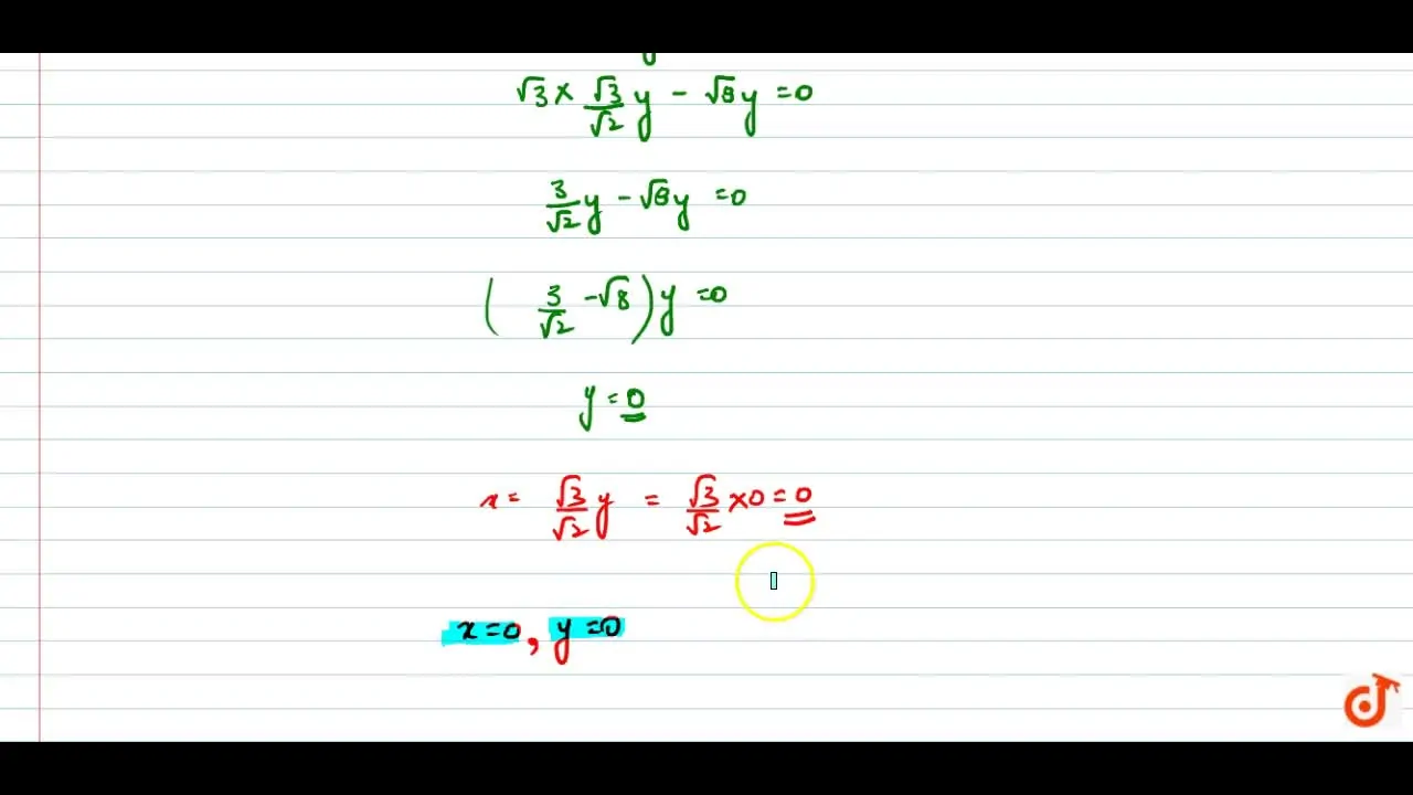 Solve the following system of equations: sqrt(2)x-sqrt(3)y=0,\