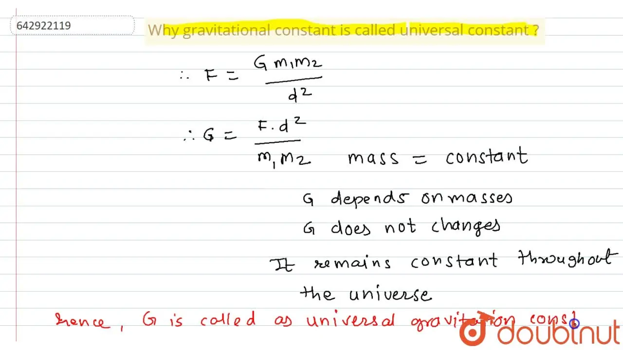 [Marathi] Why gravitational constant is called universal constant