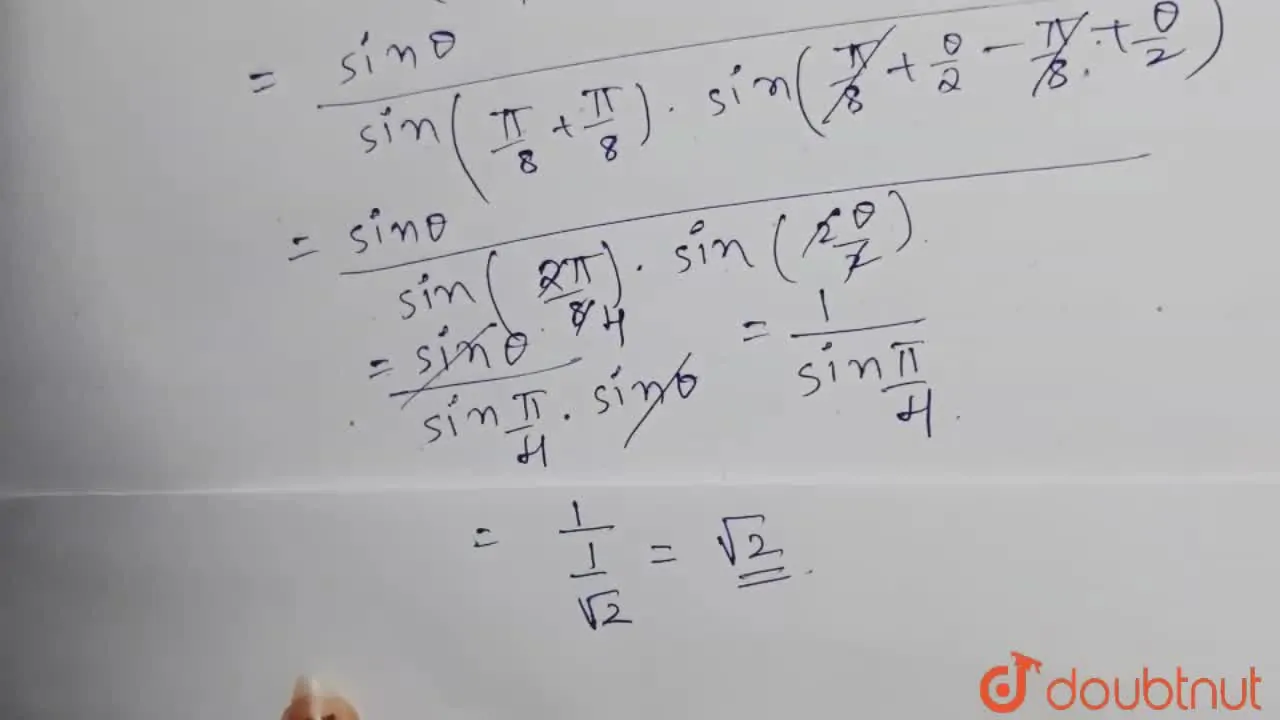 [Telugu] The value of ( sin theta )/( sin^(2) (pi//8 + theta //2)-sin^