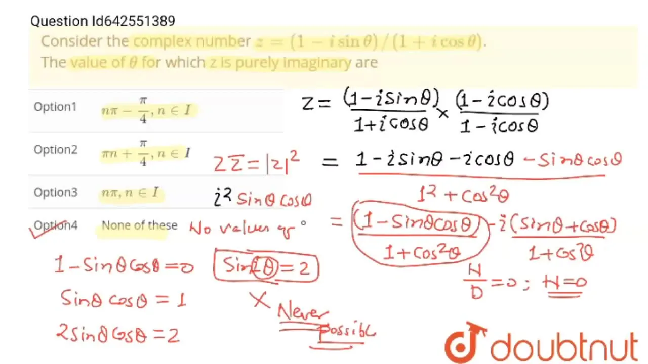 Consider the complex number z = (1 - isin theta)//(1+ icos theta).