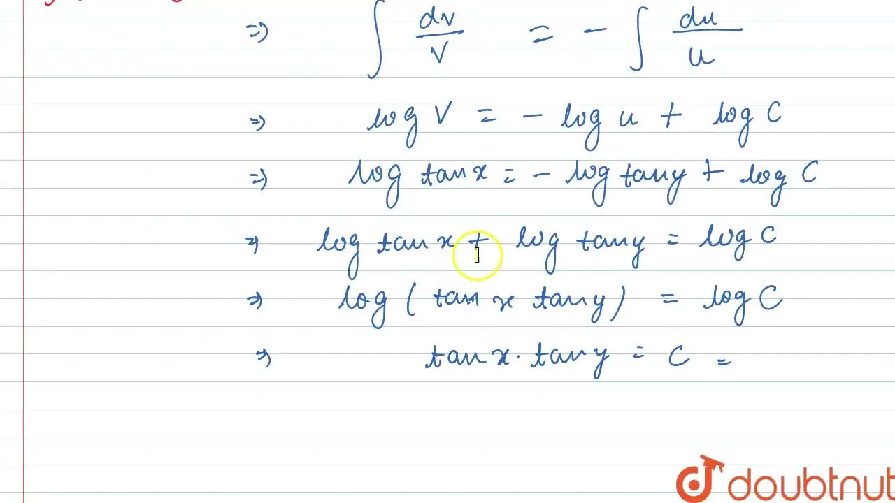 Solve sec^(2)x tany dx+sec^(2)y tanx dy=0