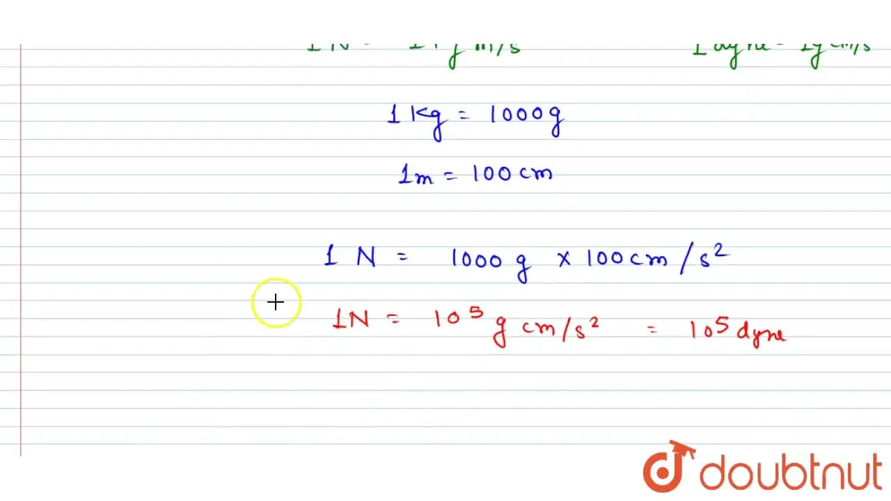 Convert Newton into dyne.
