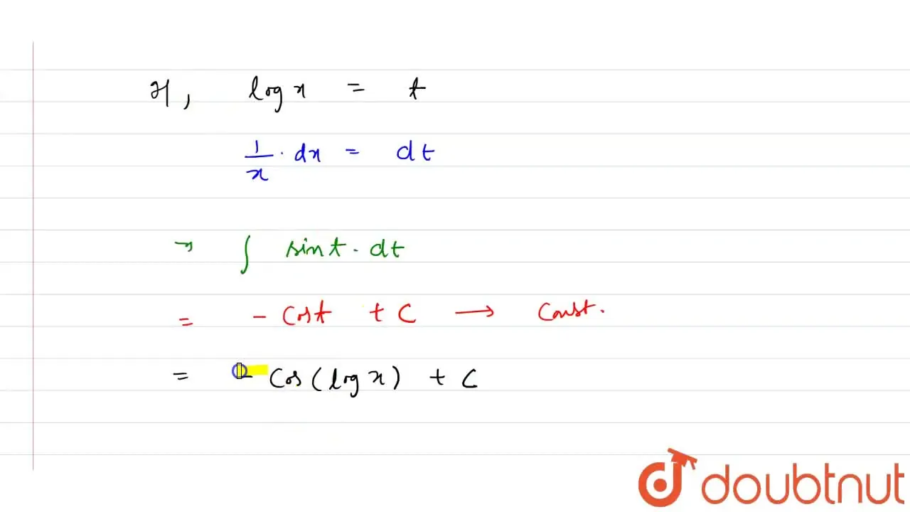 Evaluate int (sin(log x))/(x)dx