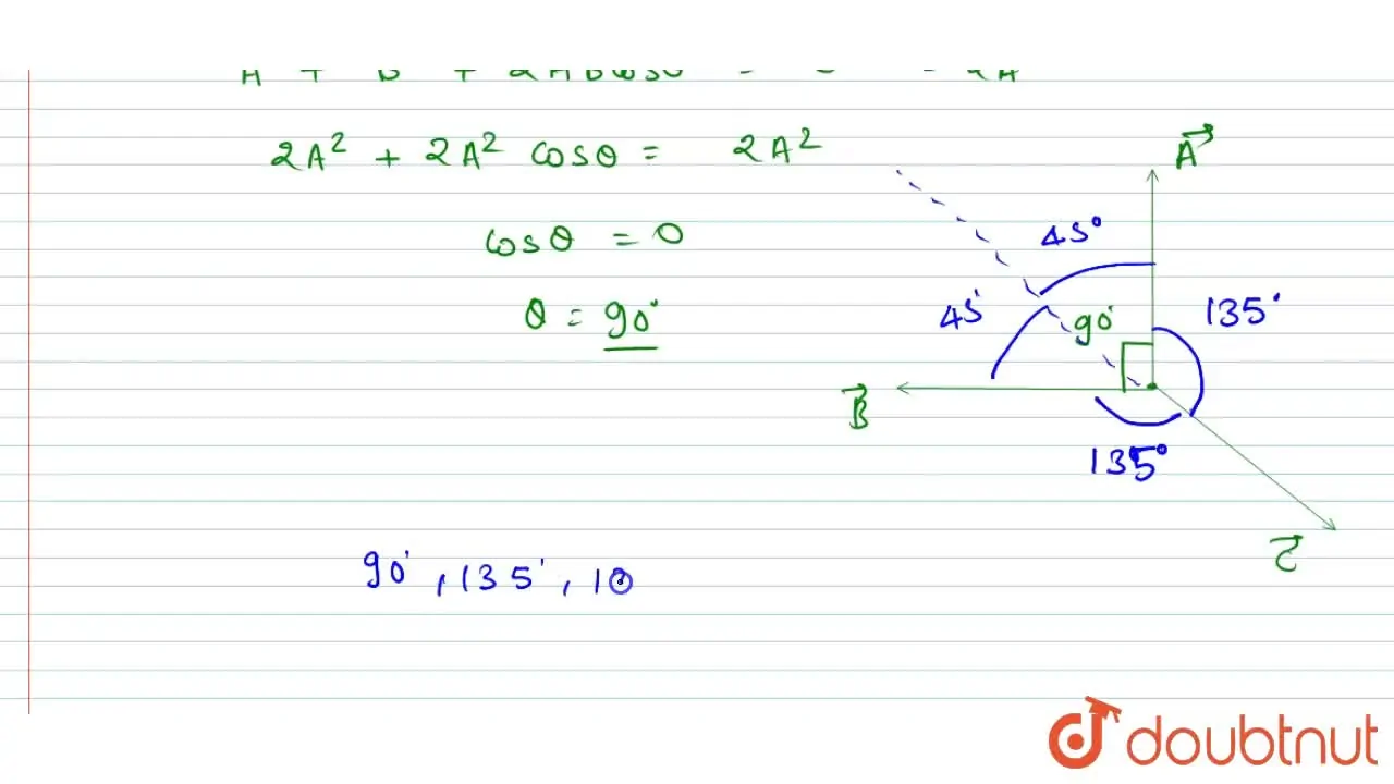 Given that vec(A)+vec(B)+vec(C )=vec(0). Out of three vectors, two are