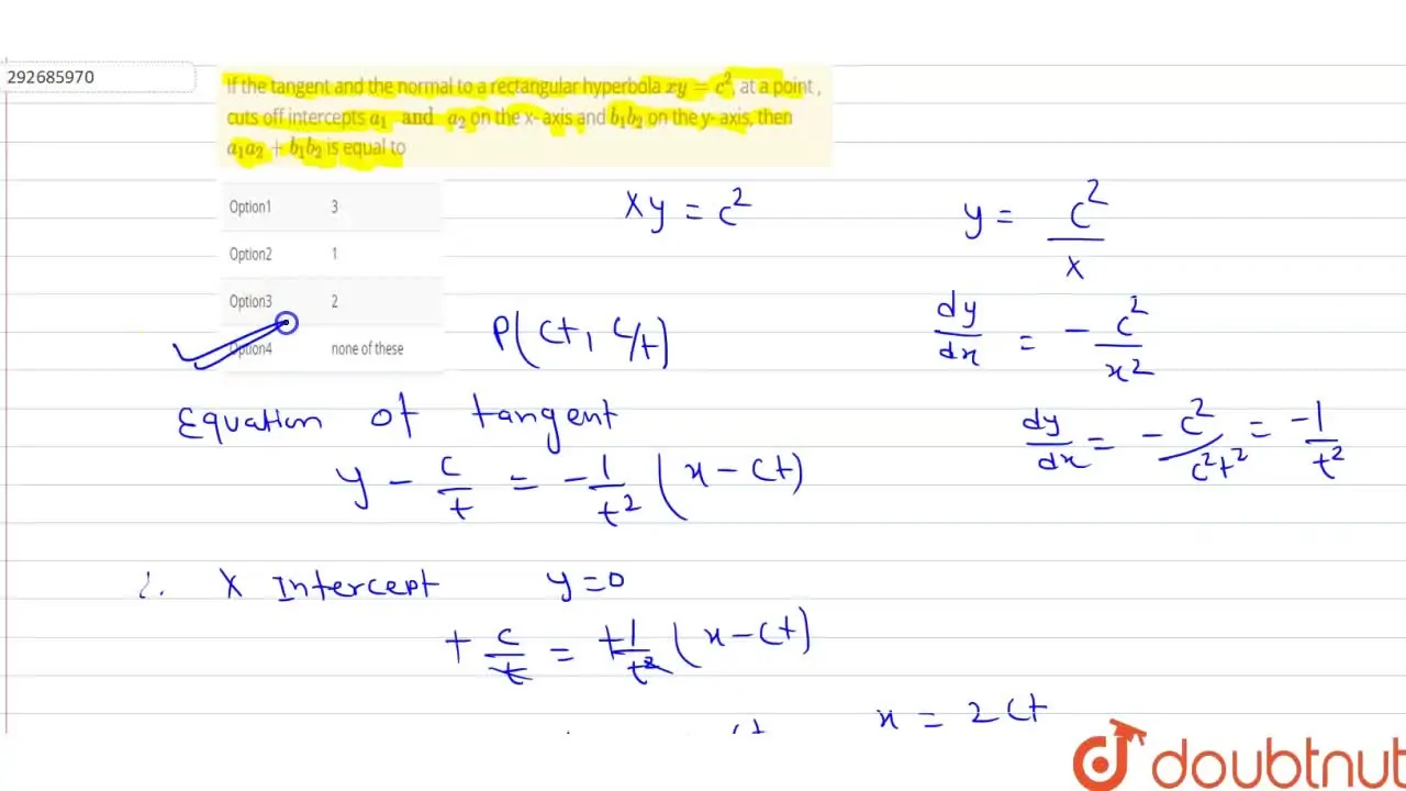 If the tangent and the normal to a rectangular hyperbola xy = c^(2)