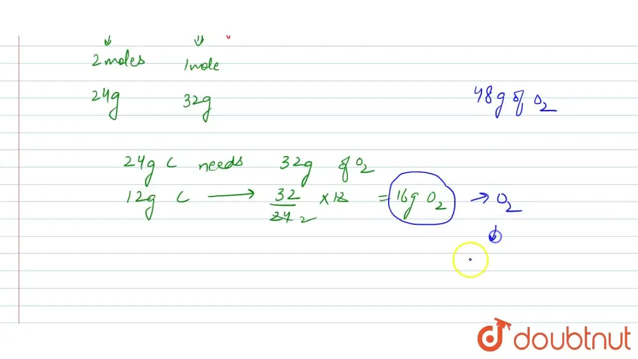 Carbon burns in oxygen as shown by the chemical equation: 2C(s) + O(2)
