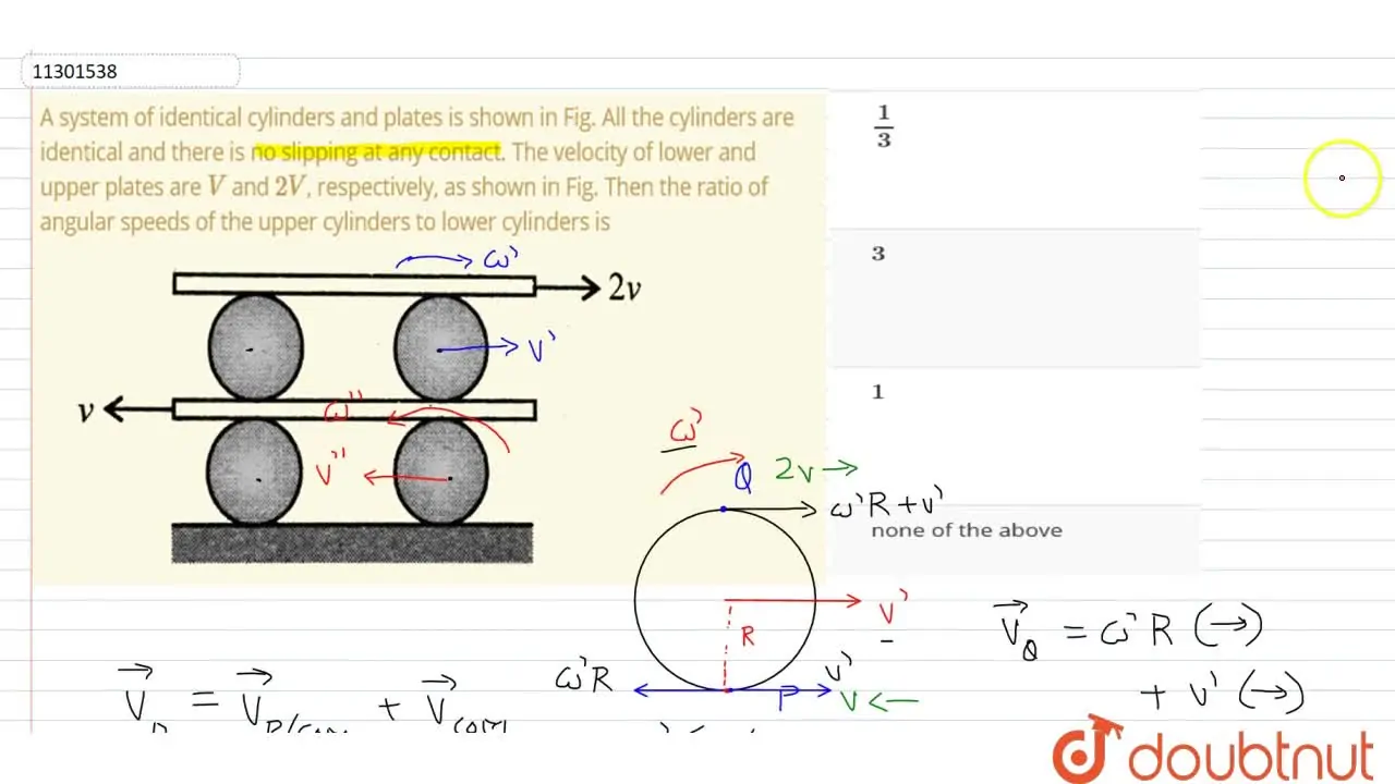 A system of identical cylinders and plates is shown in Fig. All the cy