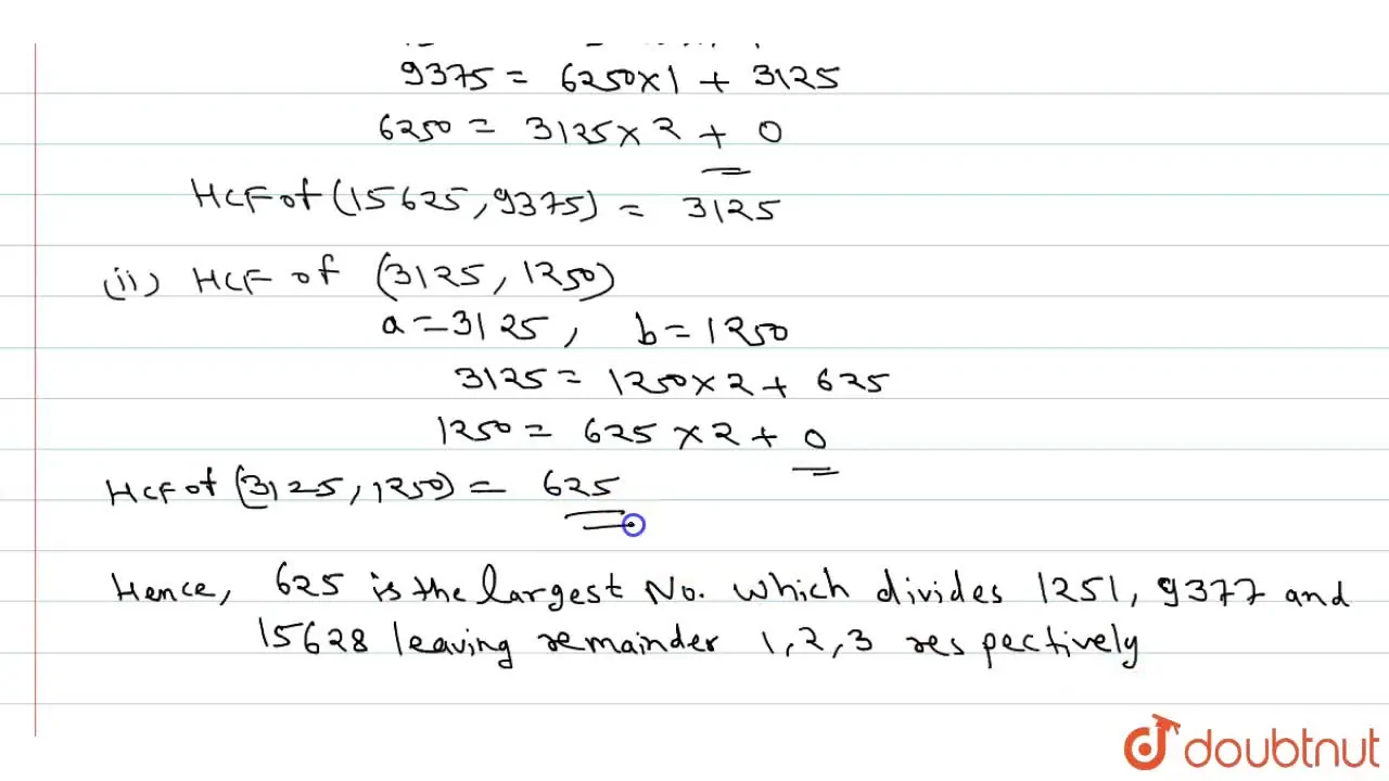 Using Euclid's division algorithm, find the largest number that divide