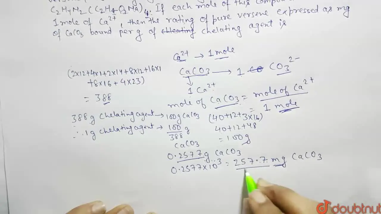 Versene, a chelating agent having chemical formula C(2)H(4)N(2)(C(2)H