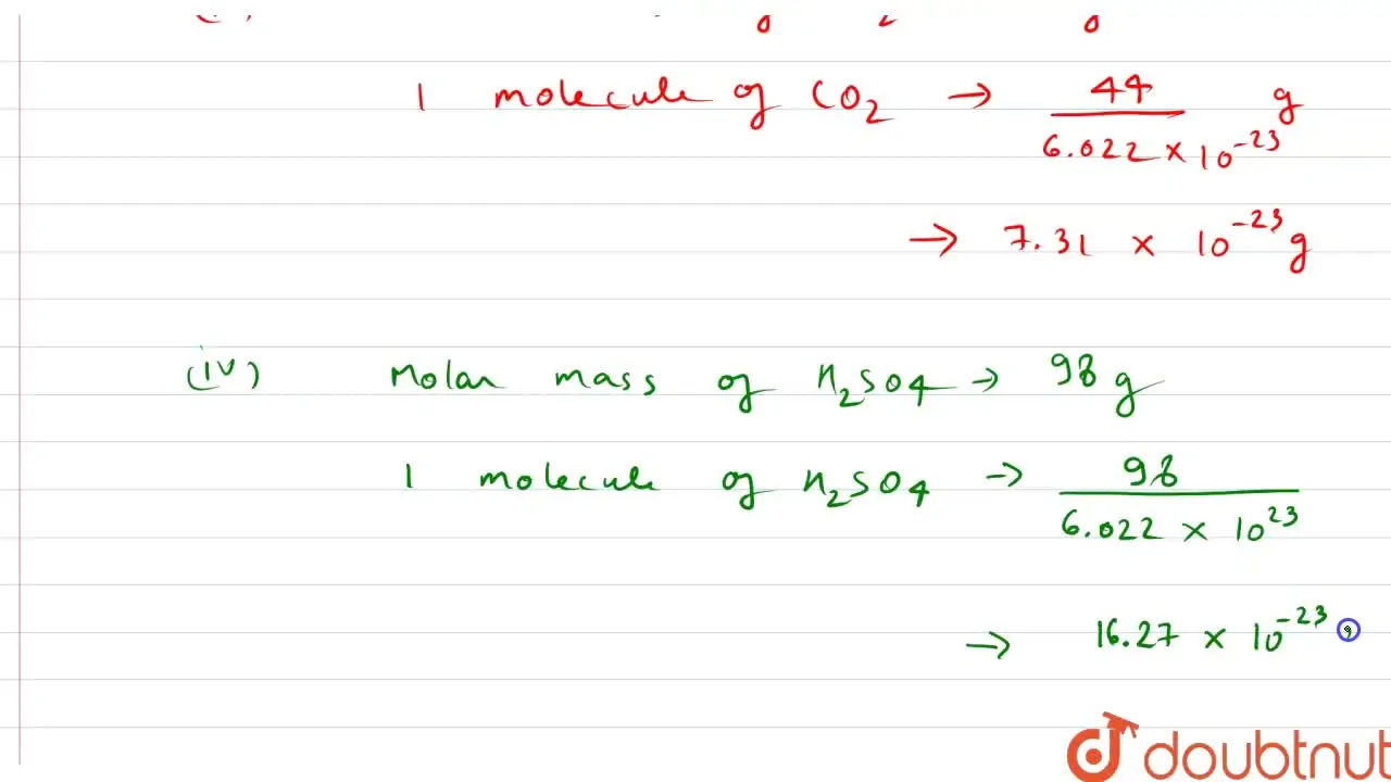 Calculate the mass of the following : (i) 1 atom of sodium (ii)