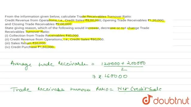 From the information given below calculate trade receivables trunover