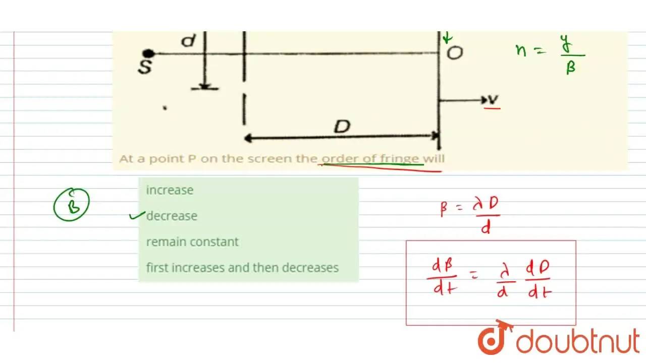 In YDSE apparatus shown in figure wavlength of light used is lambda. T