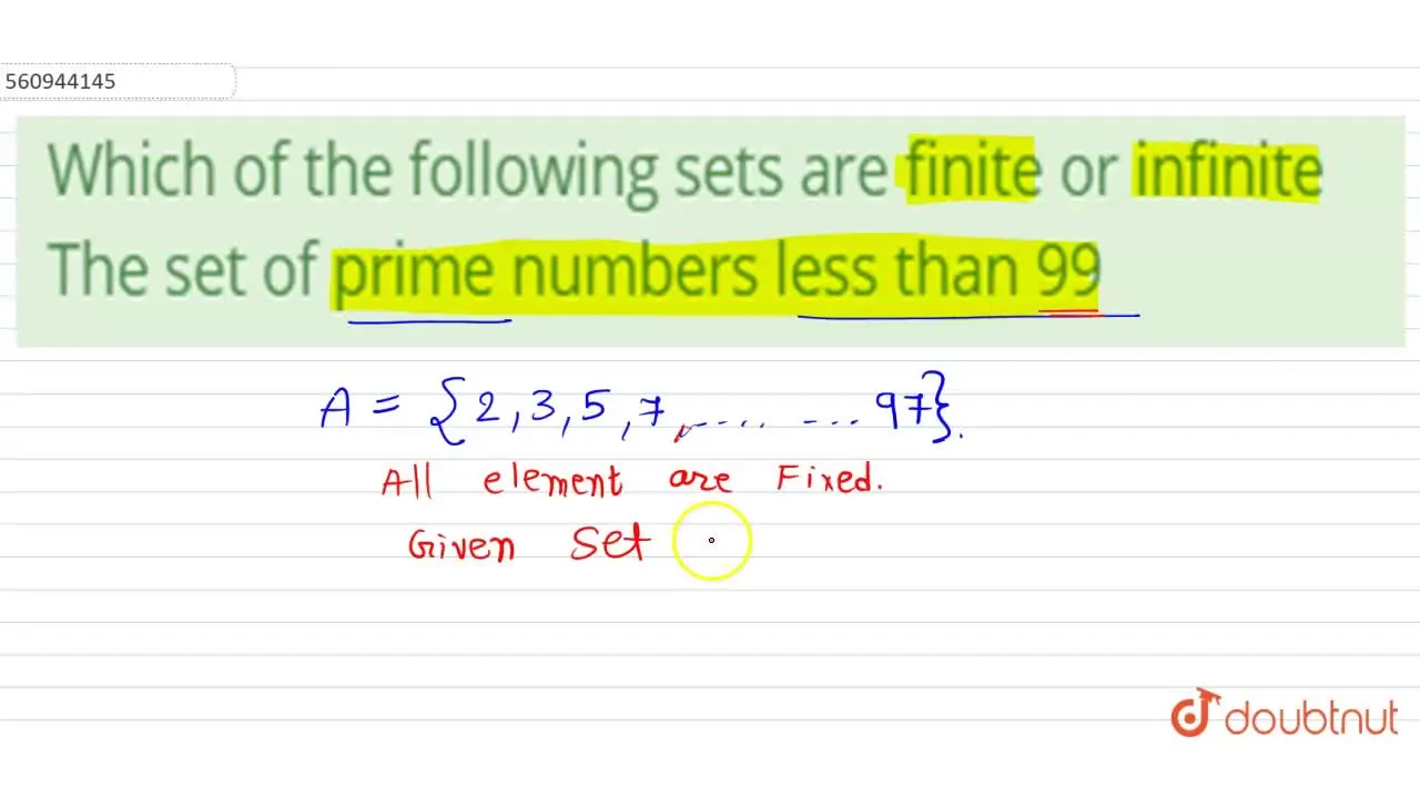 [Gujrati] Which of the following sets are finite or infinite The set