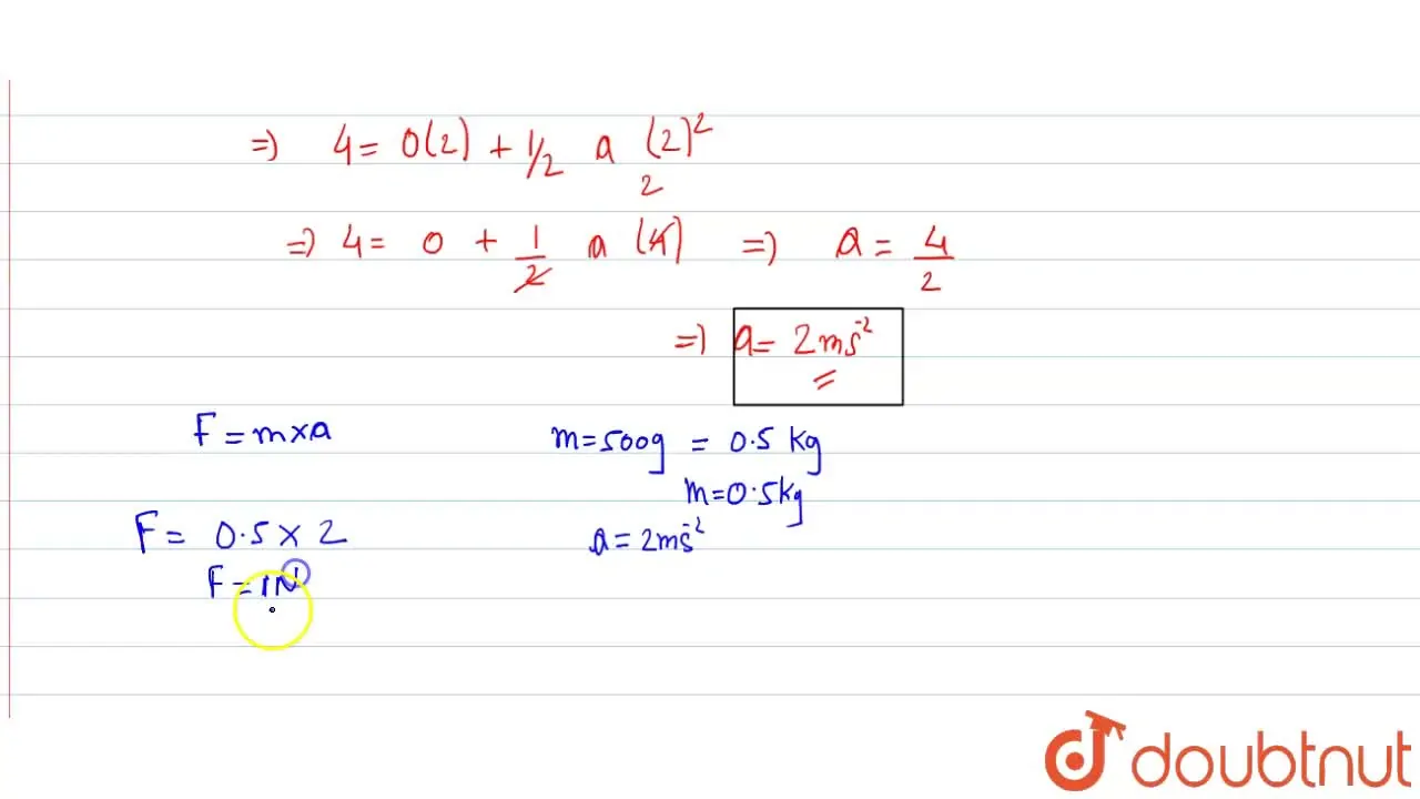 A body of mass 500 g, initially at rest, is acted upon by a force whic