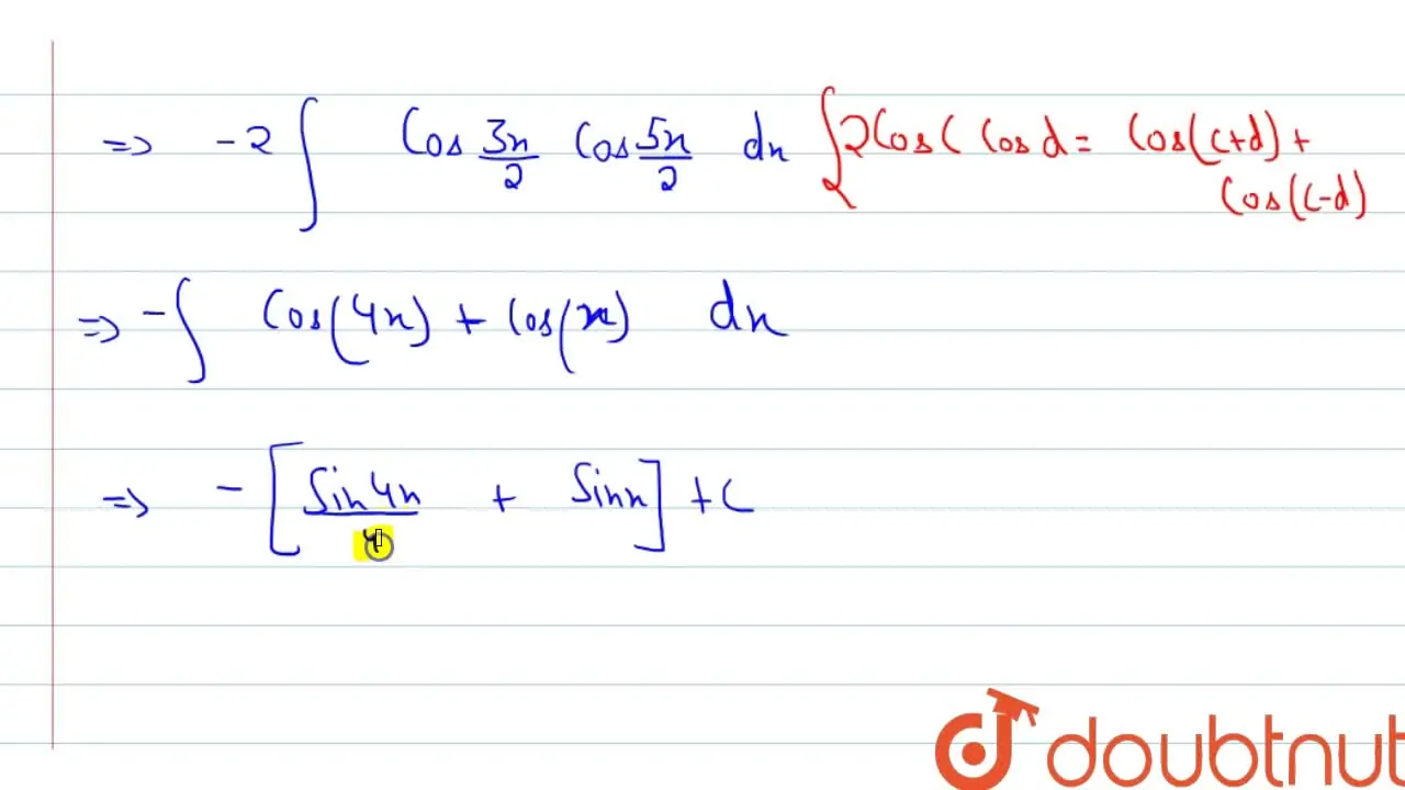 If int(cos 6x+cos 9x)/(1-2 cos 5x)dx=-(sin 4x)/(k)-sin x+C, then the v
