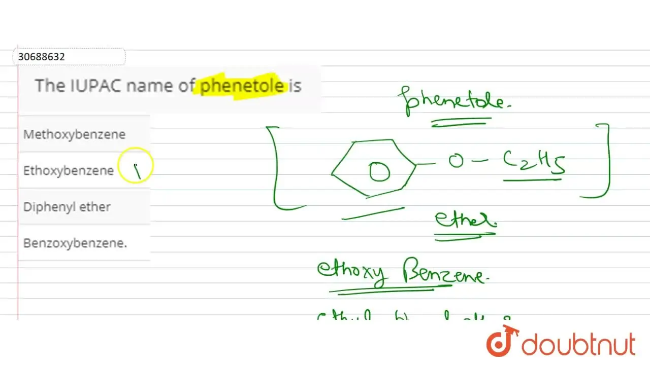 The IUPAC name of phenetole is