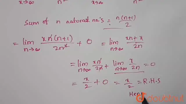 [Telugu] Show that Lt(ntooo)([x]+[2x]+...+[nx])/n^(2)=x/2.