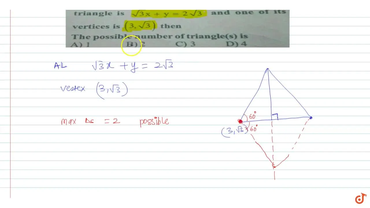 The equation of an altitude of an equilateral triangle is sqrt3x + y