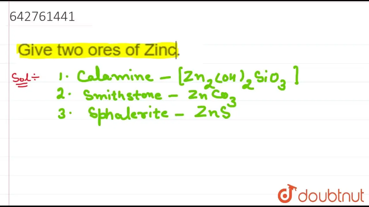 [Punjabi] Give two ores of Zinc.