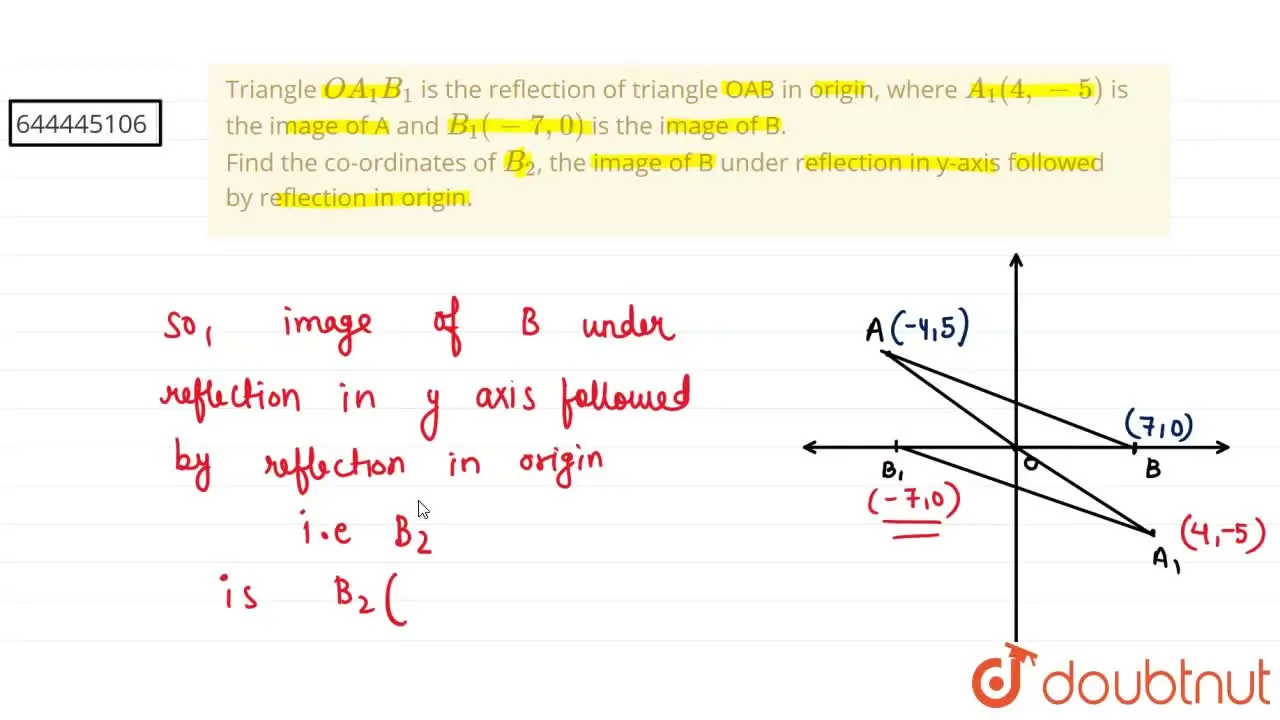Triangle OA(1)B(1) is the reflection of triangle OAB in origin, where