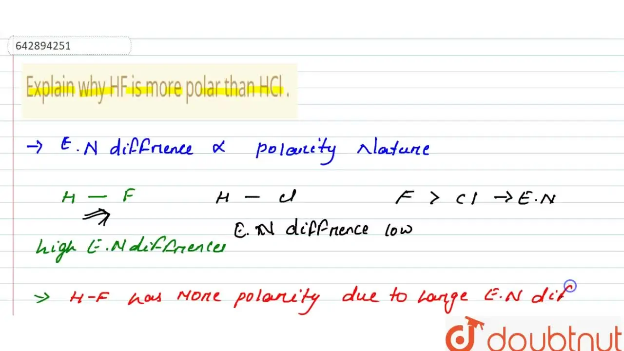 [Odia] Explain why HF is more polar than HCl