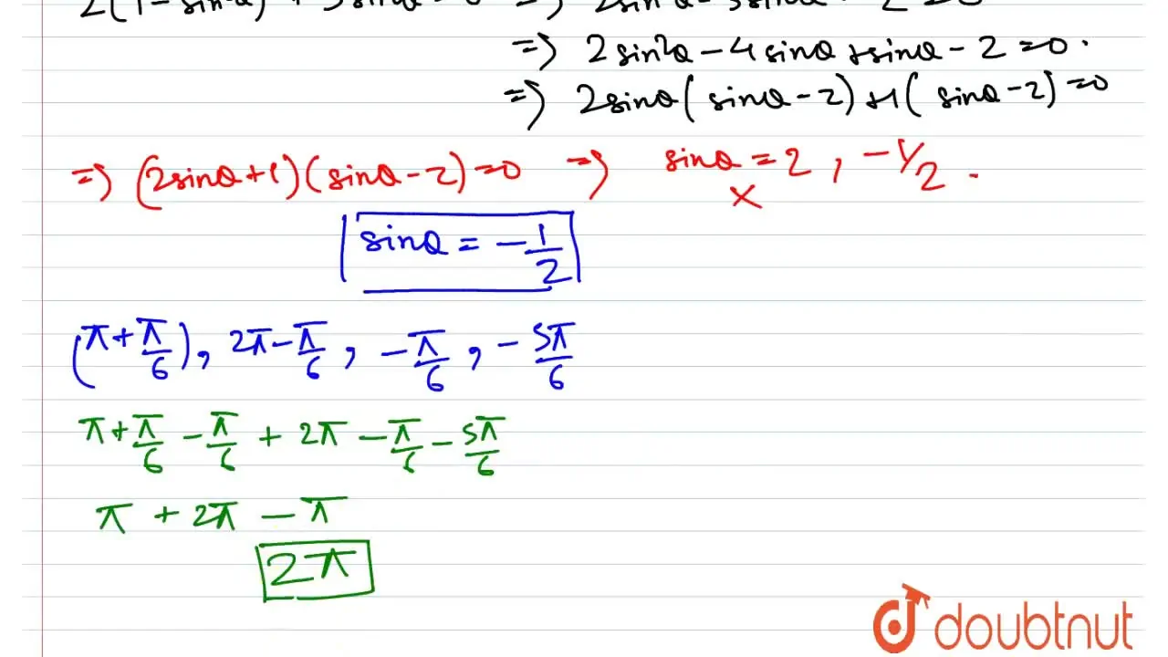 Let S = { theta in [-2pi,2pi]:2 cos^(2) theta + 3 sin theta = 0}, the