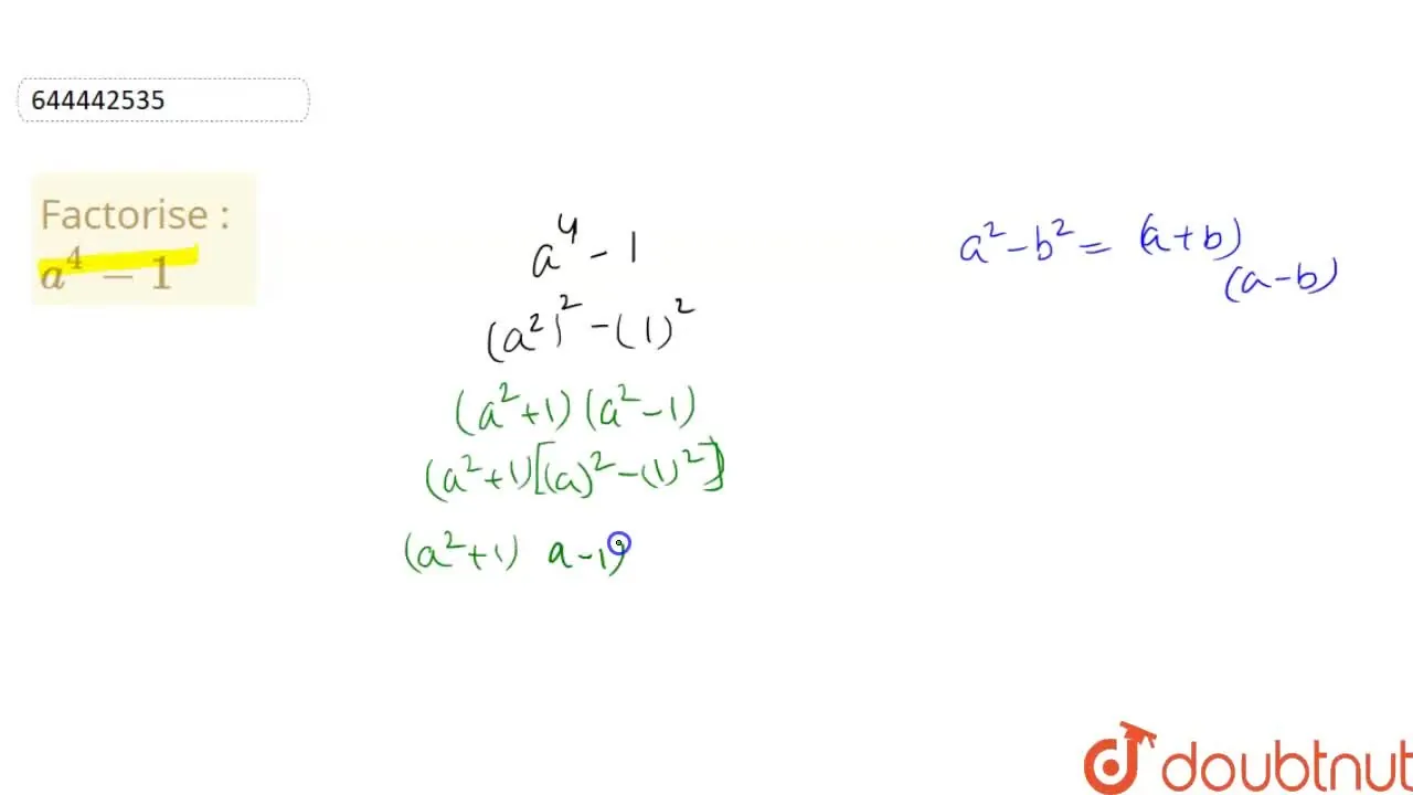 Factorise : a^(4) -1