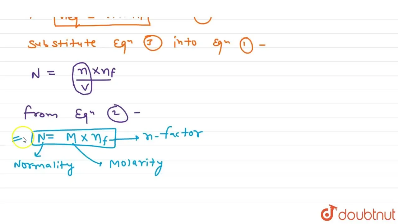 What is the relation between normality and molarity of a solution?