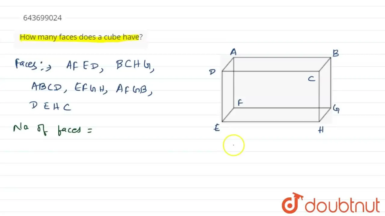 How many faces does a cube have?