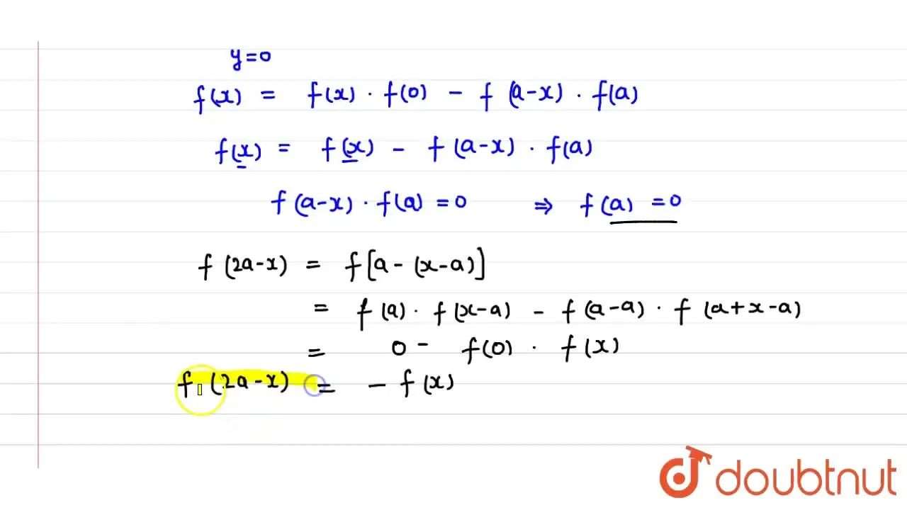 A real valued function f(x) satisfies the functional equation f(x-y)