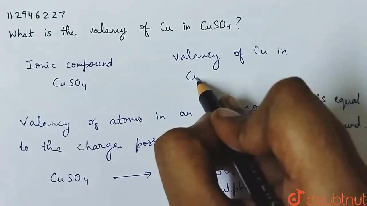 What is the valency of Cu in CuSO(4)
