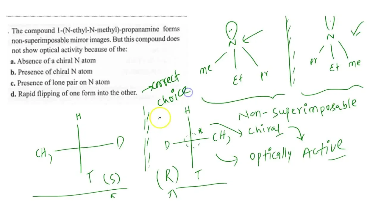 The compound 1- (N-ethyl-N-methyl)- propanamine forms non-superimposab