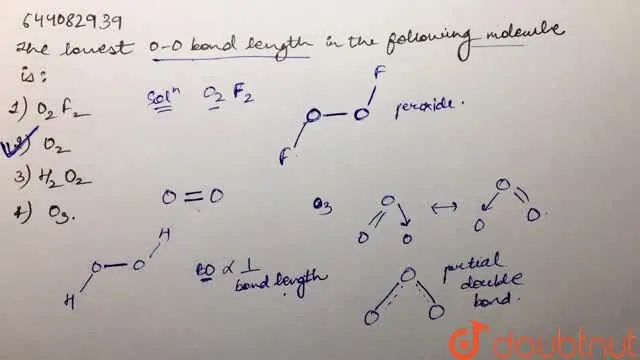 The lowest O-O bond length in the following molecule is