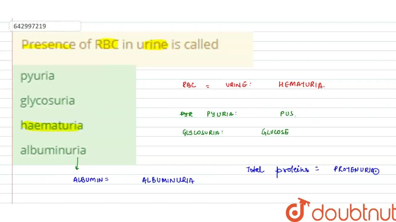 Presence of RBCs in urine is called