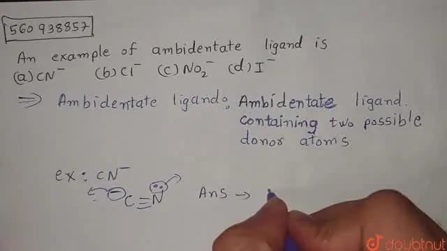 [Gujrati] An example of an ambidentate ligand is