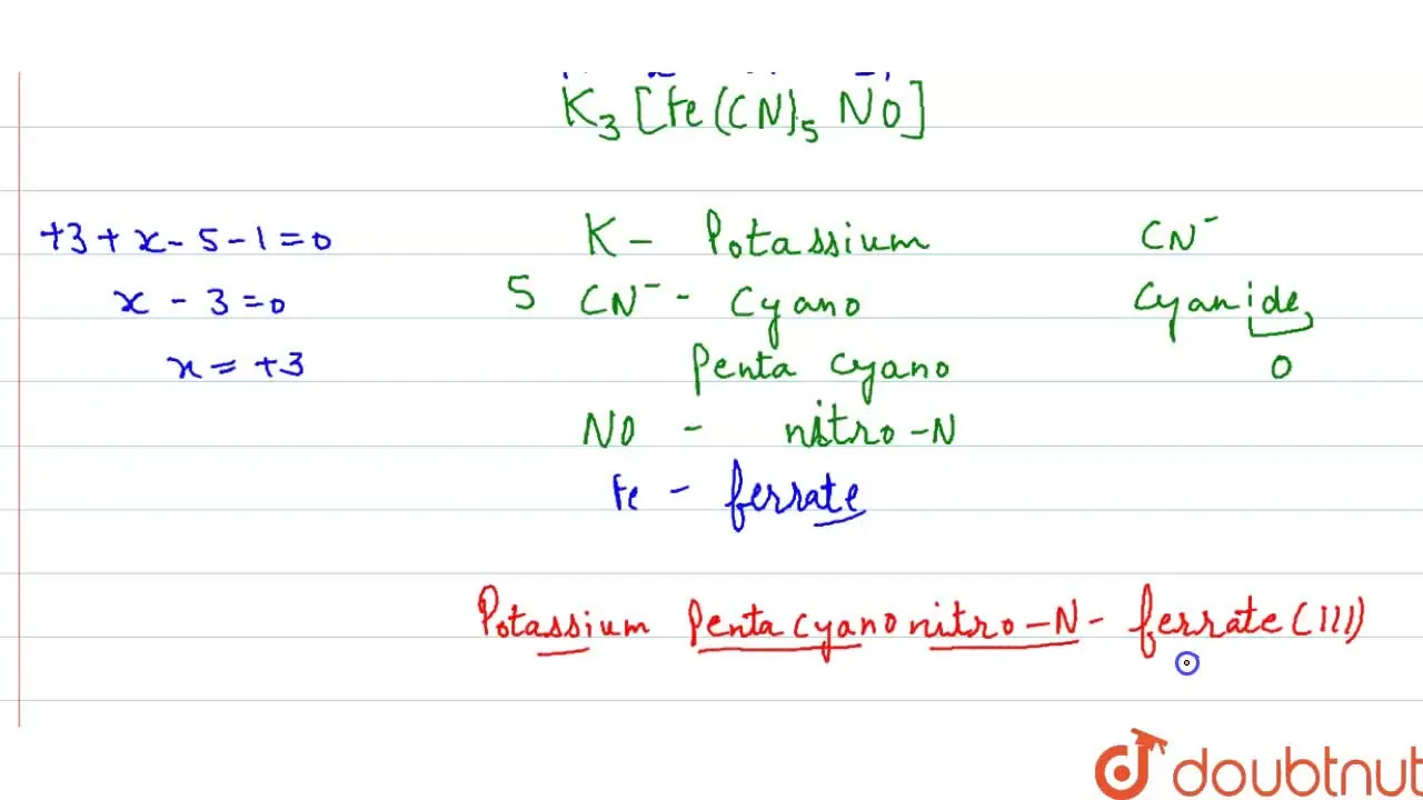 [Punjabi] Write the IUPAC name of K3[Fe(CN)5NO].