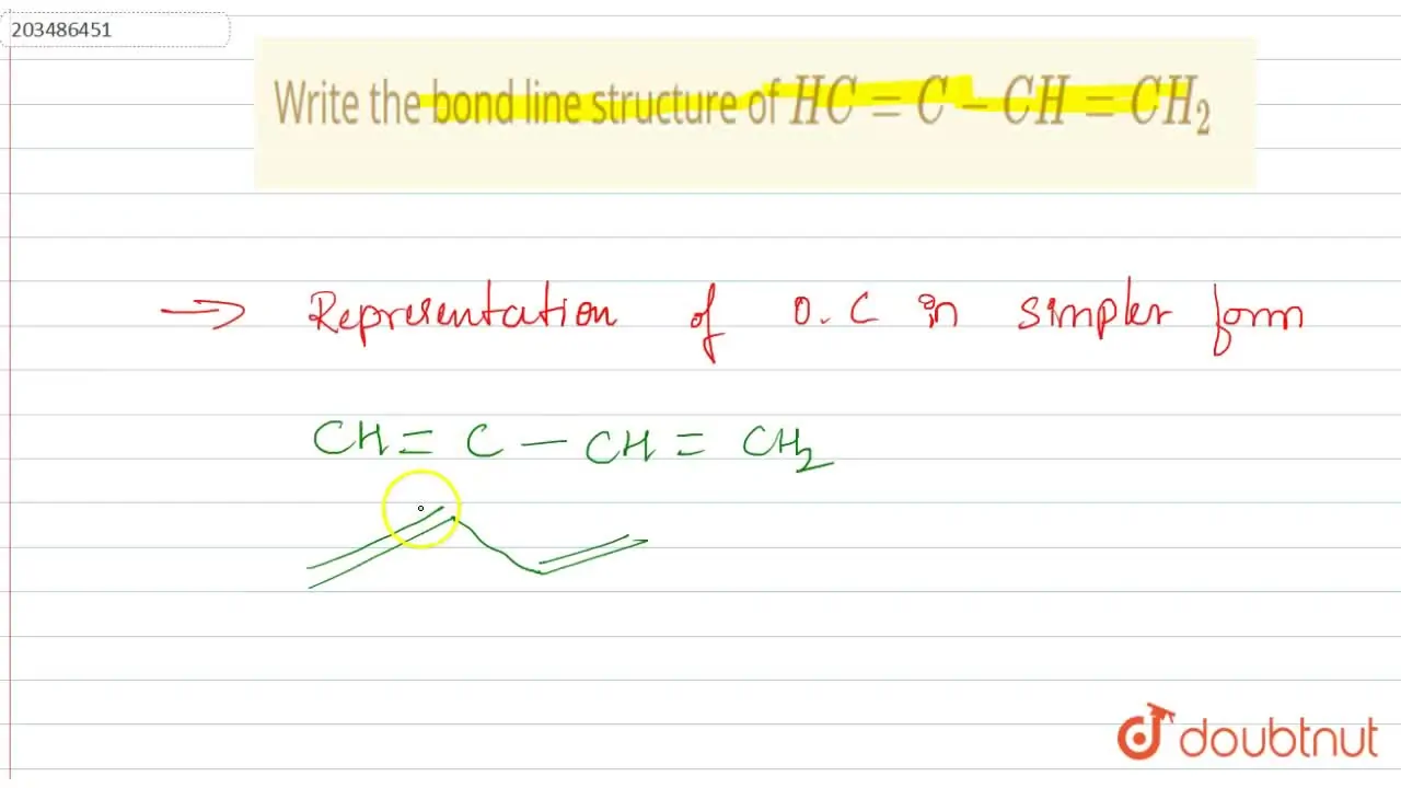 [Kannada] Write the bond line structure of HC=C-CH=CH(2)