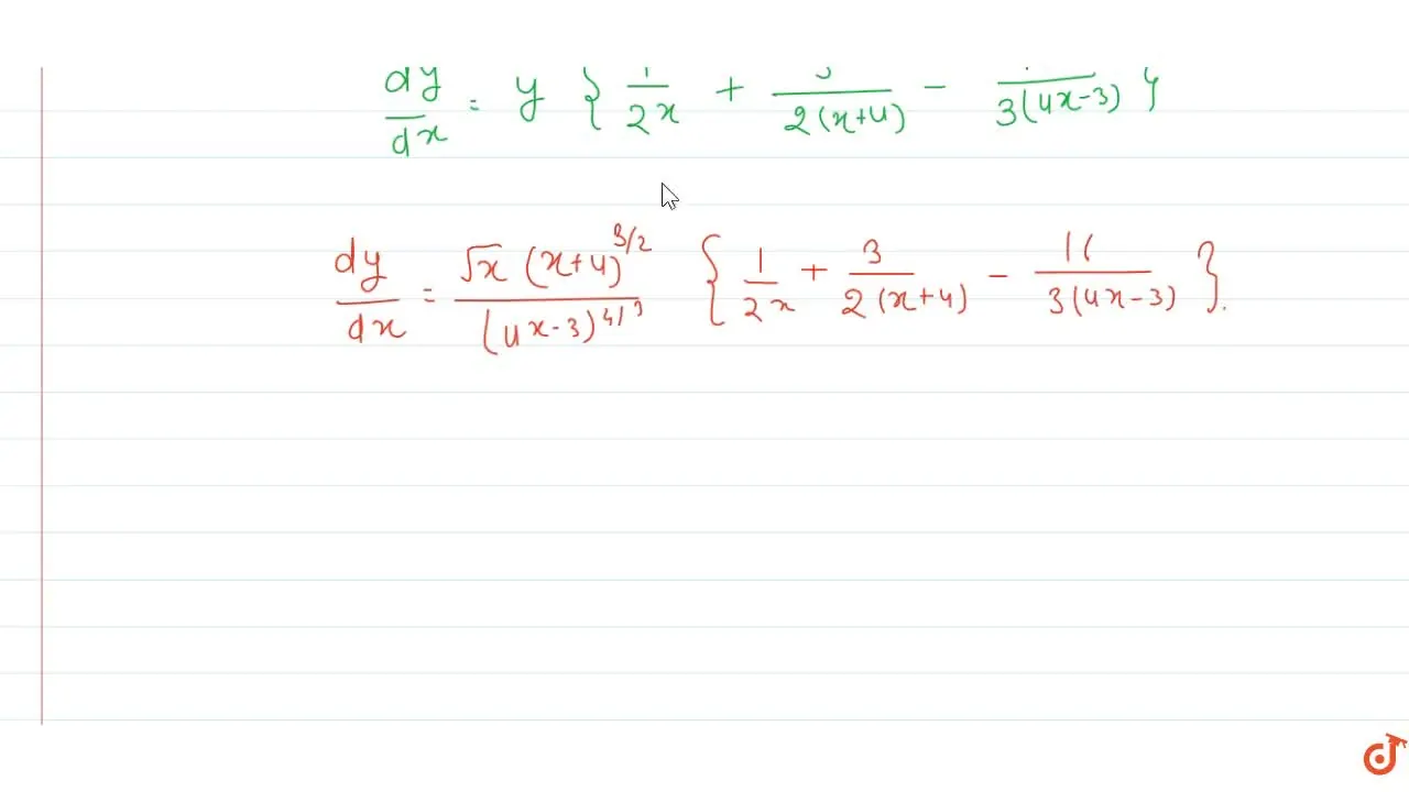 Find the derivative of (sqrt(x)(x+4)^(3/2))/((4x-3)^(4/3))