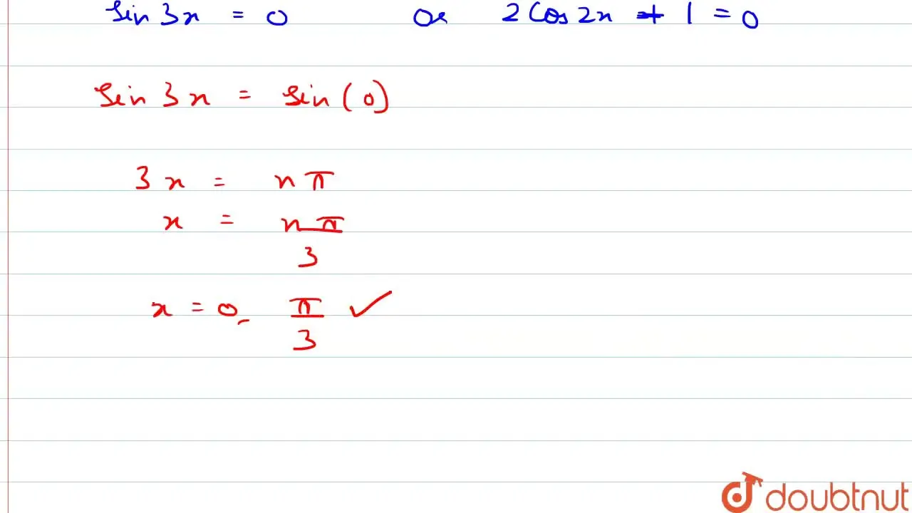 If sin5x+sin3x+sinx=0 ,then the value of x other than 0 lying between