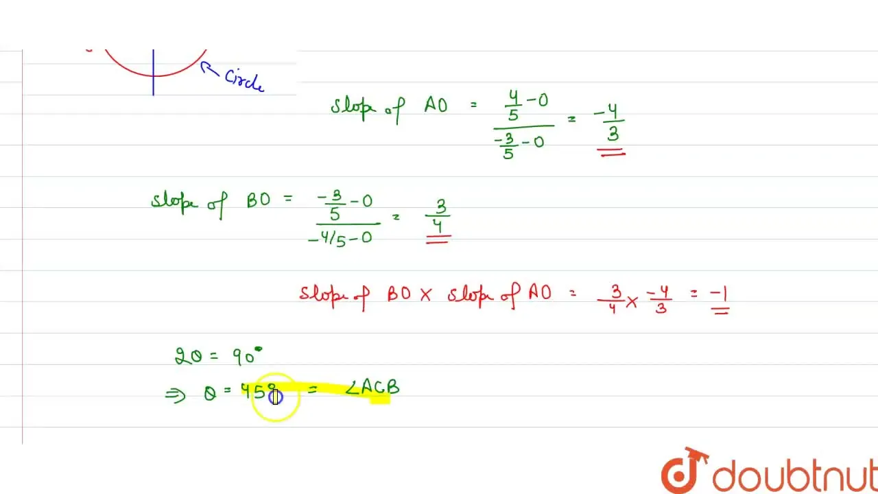 The Circle With Equation X 2 y 2 1 Intersects The Line Y 7x 5 At T The Circle With Equation X 2 y 2 1 Intersects The Line Y 7x 5 At T
