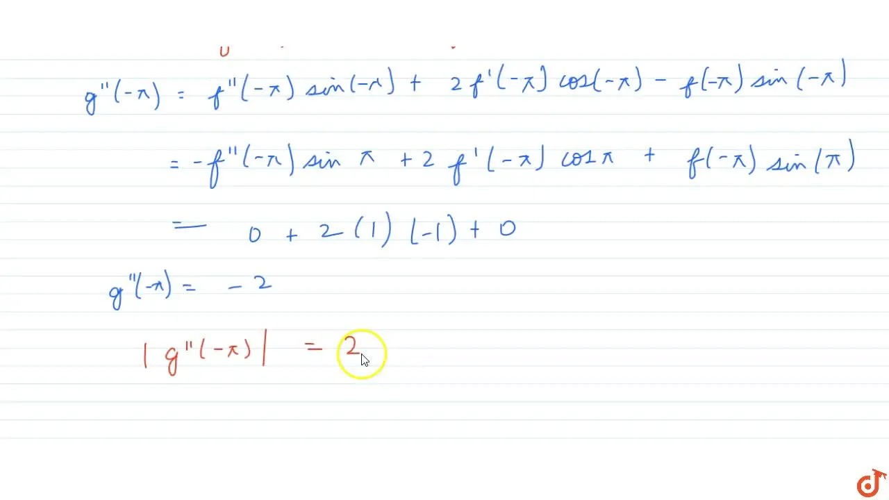 Let g(x)=f(x)sinx ,w h e r ef(x) is a twice differentiable function on