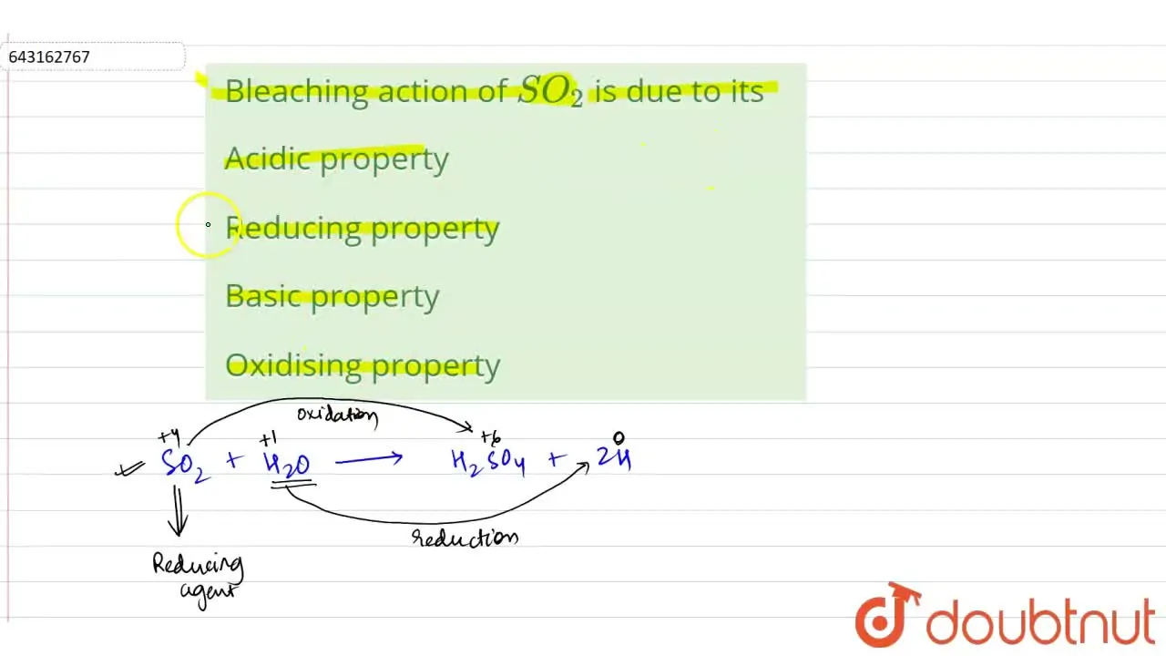[Odia] Bleaching action of SO2 is due to its