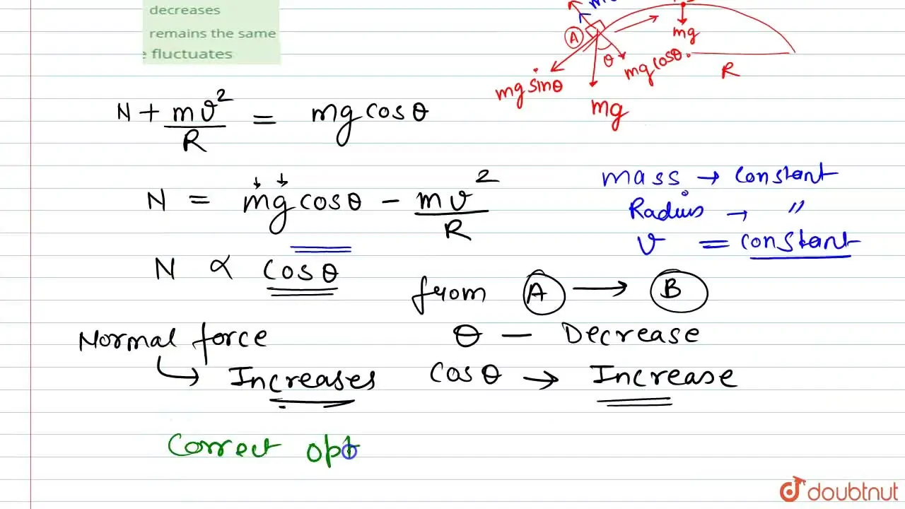 A motorcycle is going on an overbridge of radius R. The driver maintai