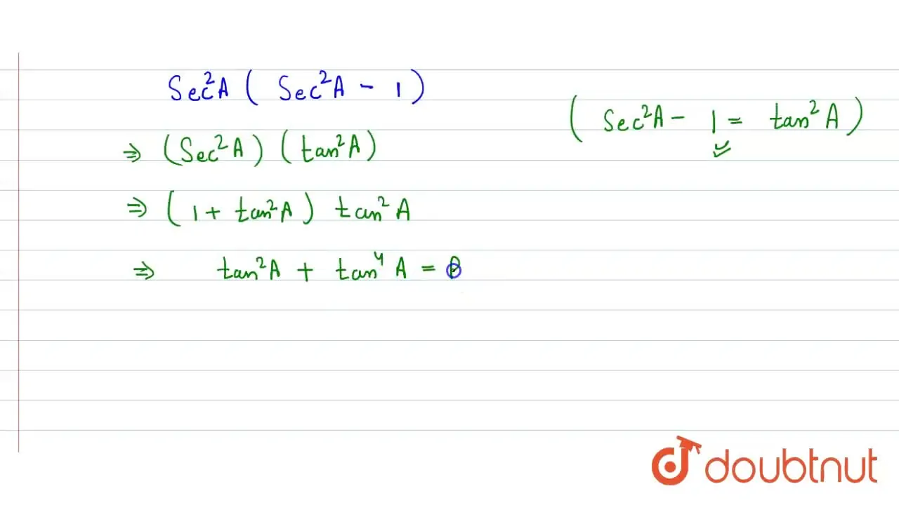 Prove the following identities: cosec^4A-sec^2A=tan^4A+tan^2A