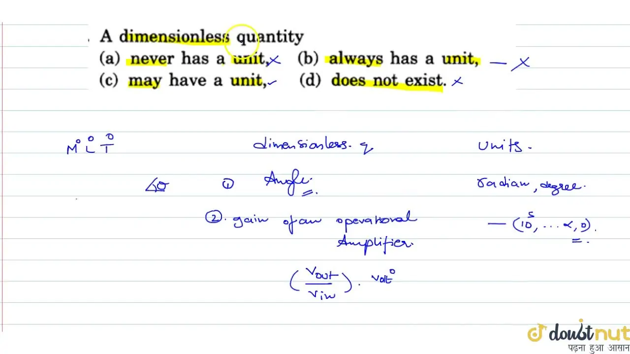 A dimensionless quantity