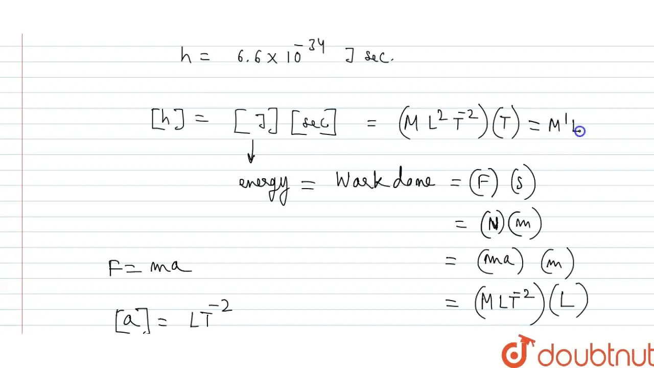 Planck's constant has dimensions