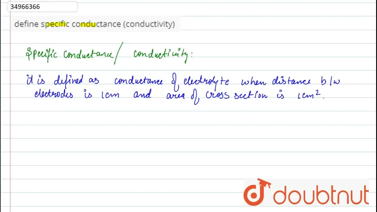 define specific conductance (conductivity)
