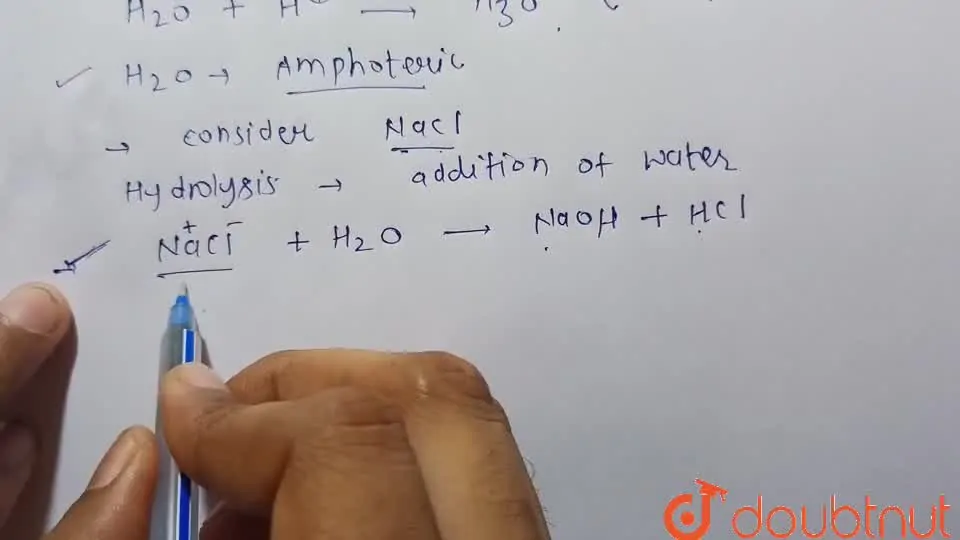 Explain the amphoteric nature of water. Define Hydrolysis of salt